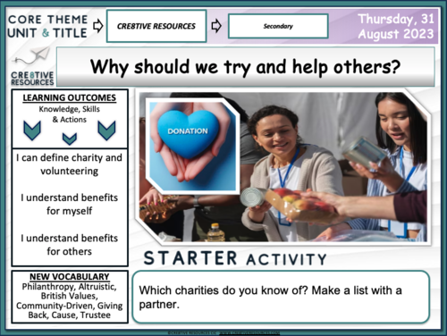Helping others Charity & Volunteering - Primary PSHE | Teaching Resources
