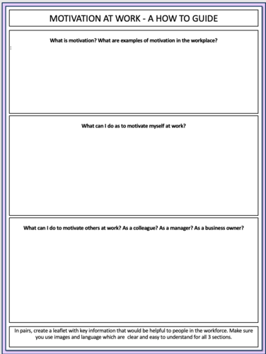 Motivation Lesson | Teaching Resources