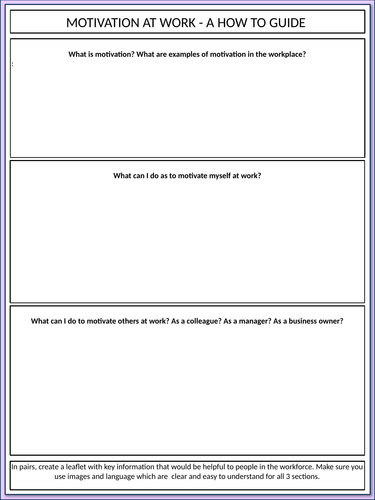 Motivation Lesson | Teaching Resources