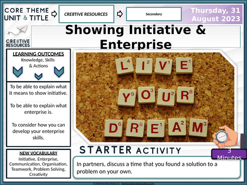 Showing initiative and Enterprise | Teaching Resources