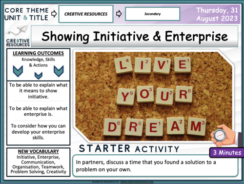 Showing initiative and Enterprise | Teaching Resources