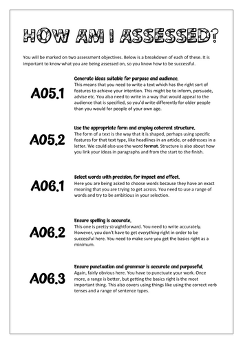 Formal Letter Writing Guide (Eduqas Component 2, Section B) - 1 of 7 ...