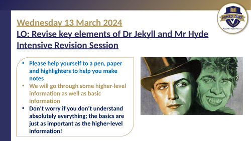 Jekyll and Hyde Revision/Introductory Session | Teaching Resources