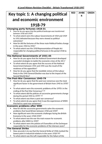 Sample exam questions for Edexcel A-Level History - Britain Transformed ...