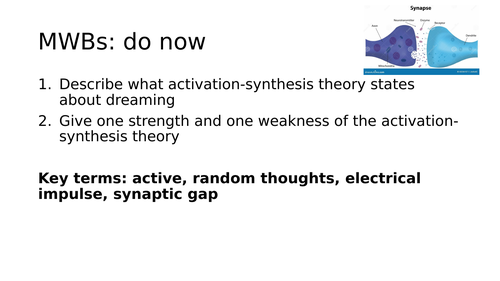 GCSE Edexcel Psychology Freud's theory of dreaming | Teaching Resources
