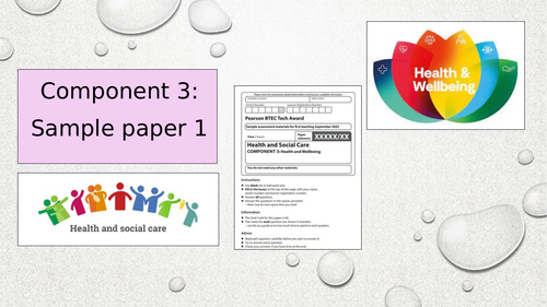 NEW Health and Social Care Level 2 (2022) Tech Award EXAM Component 3 ...