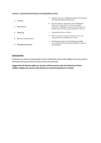 GCSE Edexcel Psychology SLT and crime | Teaching Resources