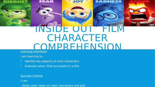"Inside Out" Film Study | Teaching Resources