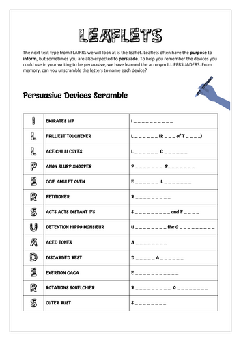 Leaflet Writing Guide (Eduqas Component 2, Section B) - 2 of 7 ...