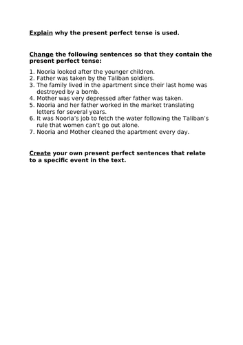 The Breadwinner by Deborah Ellis - Year 6 Unit of Writing Resources ...