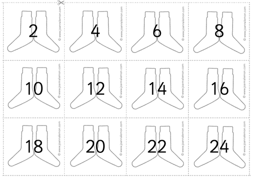 Counting in 2s to 50 Game - Washing Line/Socks | Teaching Resources