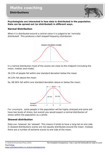 AQA A Level Psychology - Research Methods Year 2 - distributions ...