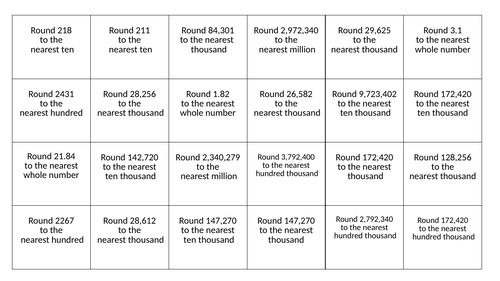 Rounding Connect 4 Games | Teaching Resources