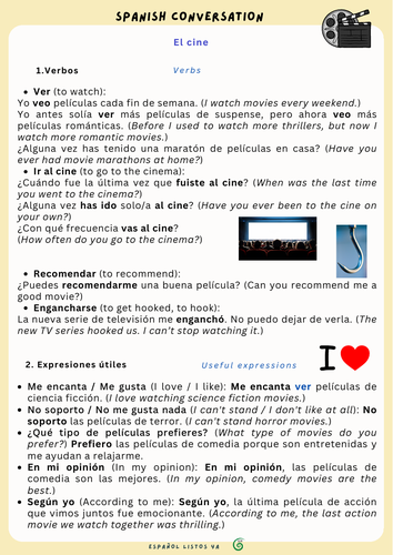 El cine - Cinema | Teaching Resources