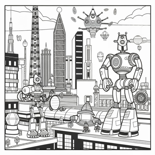 35 x Robots / Robot World Coloring Sheets, Colouring Pages - Printable ...