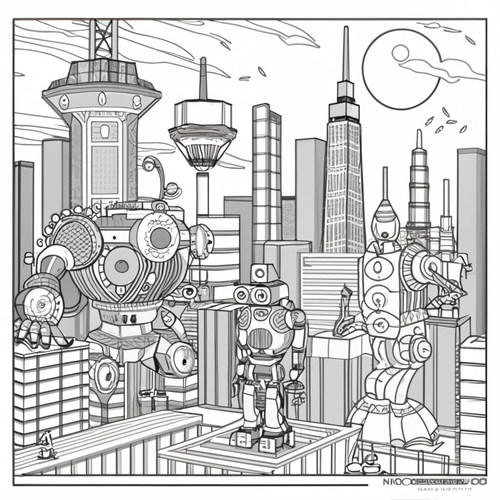 35 x Robots / Robot World Coloring Sheets, Colouring Pages - Printable ...