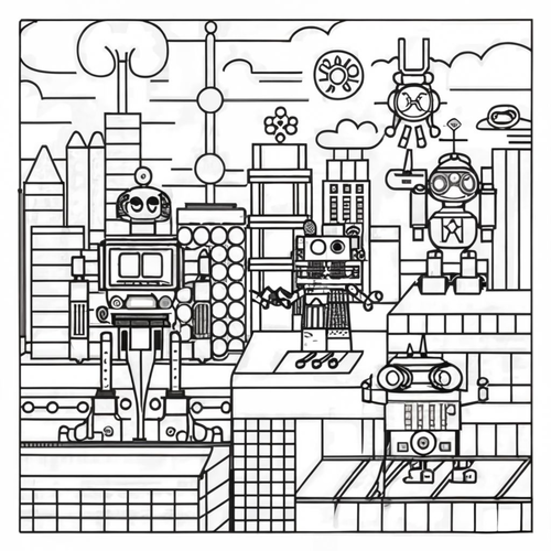 35 x Robots / Robot World Coloring Sheets, Colouring Pages - Printable ...
