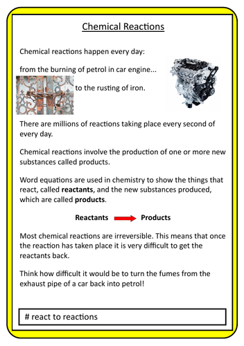 #Chemical Reactions - poster A5 - Revision | Teaching Resources