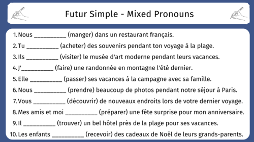 FRENCH Future Simple, Near Future Tenses Grammar | Teaching Resources