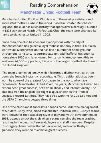 Premier League Football Reading Comprehension Bundle | Teaching Resources