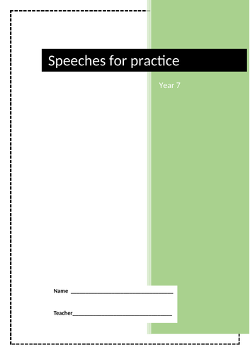 Speech booklet | Teaching Resources