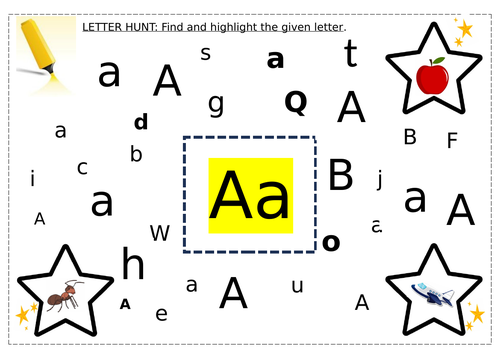 Letter Hunt Worksheets