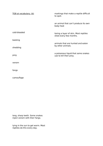 Y2 Reptiles Usborne book comprehension | Teaching Resources