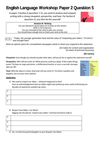 AQA English Language Paper 2 Question 5 Revision Workshop- Older ...