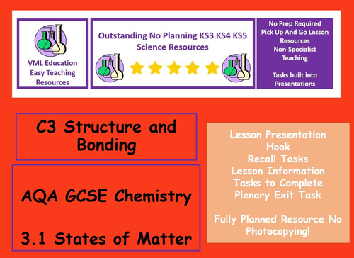 AQA GCSE Chemistry 3.1 States of Matter Whole Lesson Presentation and ...