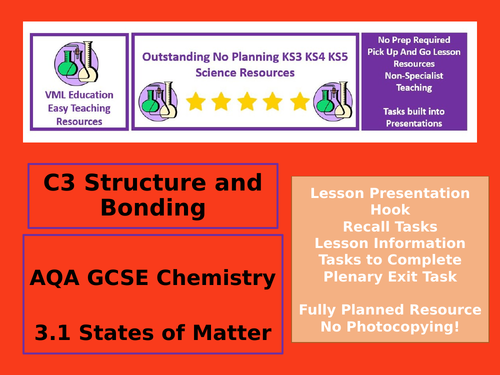 AQA GCSE Chemistry 3.1 States of Matter Whole Lesson Presentation and ...