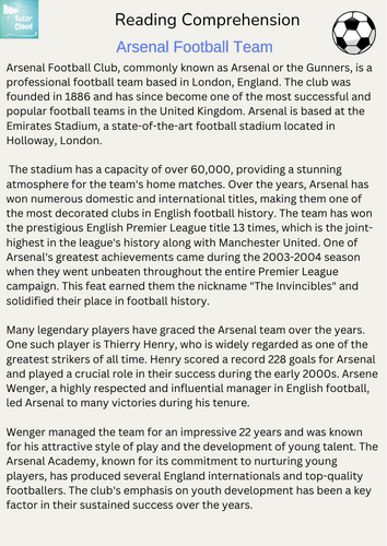 Premier League Football Reading Comprehension Bundle | Teaching Resources