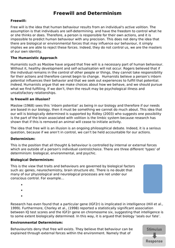 Free Will and Determinism | Teaching Resources