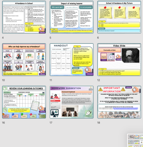 The importance of Attendance (Work And School) | Teaching Resources