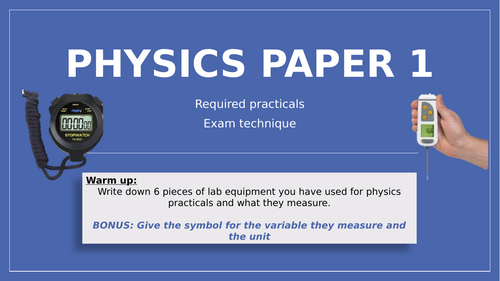 Gcse Aqa Physics Paper 1 Required Practical Revision Lessons Teaching