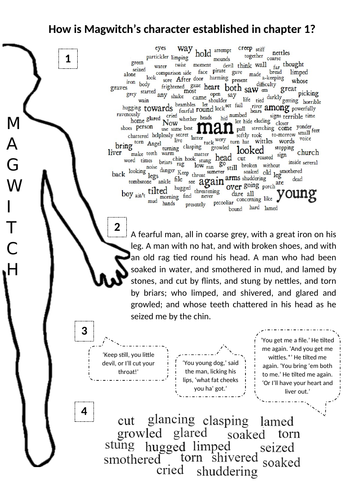 Great Expectations ch1: Magwitch analysis worksheet | Teaching Resources