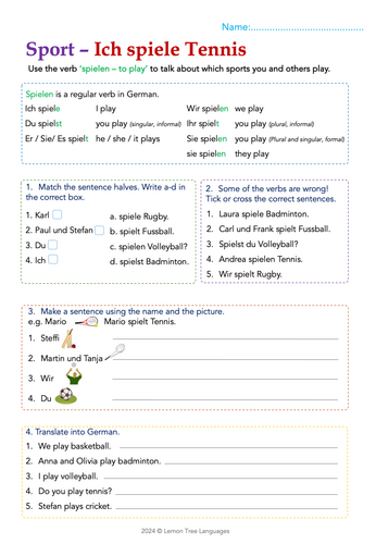 German Sports - Die Sportarten | Teaching Resources