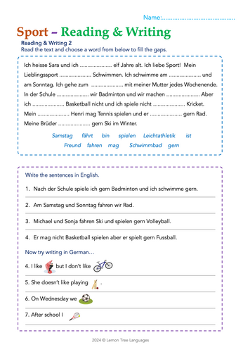 German Sports - Die Sportarten | Teaching Resources
