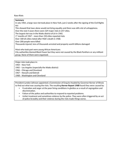 Race Riots – Civil Rights in the USA,1945-74 – Part 3 - IGCSE History ...