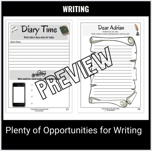 JULIA AND THE SHARK Novel Study and Reading Comprehension | Teaching ...