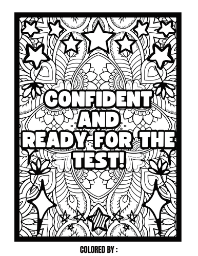 Standardized Test Prep, Encouraging Affirmations Coloring Pages, No ...
