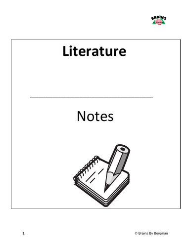 Literature Note-Taking Template | Teaching Resources