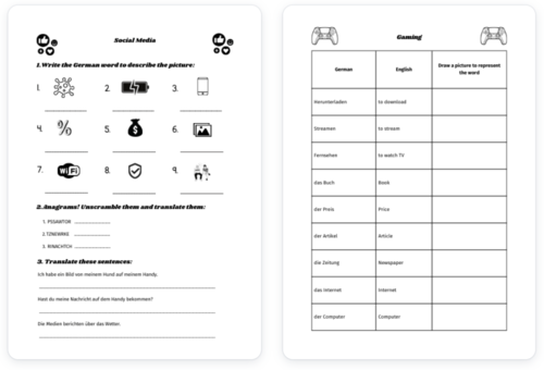 GERMAN New GCSE 2024 Vocab Booklet: Media, Technology, Film and TV ...