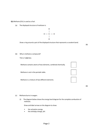 Organic Chemistry AQA GCSE Full Unit | Teaching Resources