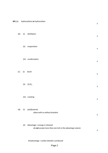 Organic Chemistry AQA GCSE Full Unit | Teaching Resources