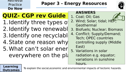 Edexcel B GCSE Geography Consuming Energy Resources Lessons | Teaching ...