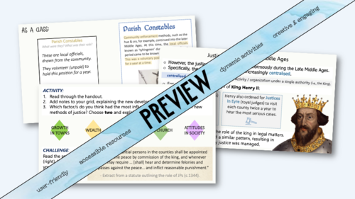 Justice in the Late Middle Ages (Edexcel) | Teaching Resources