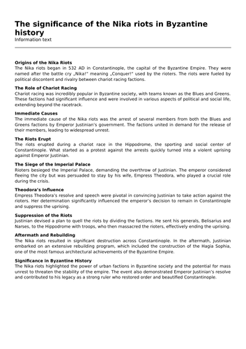 The significance of the Nika riots in Byzantine history | Teaching ...