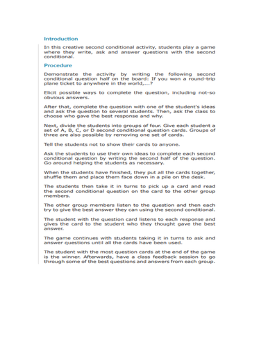 Second Conditional Lesson Teaching Resources