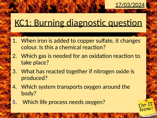 KS3 Burning (oxidation and combustion) | Teaching Resources