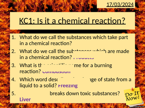 KS3 Burning (oxidation and combustion) | Teaching Resources